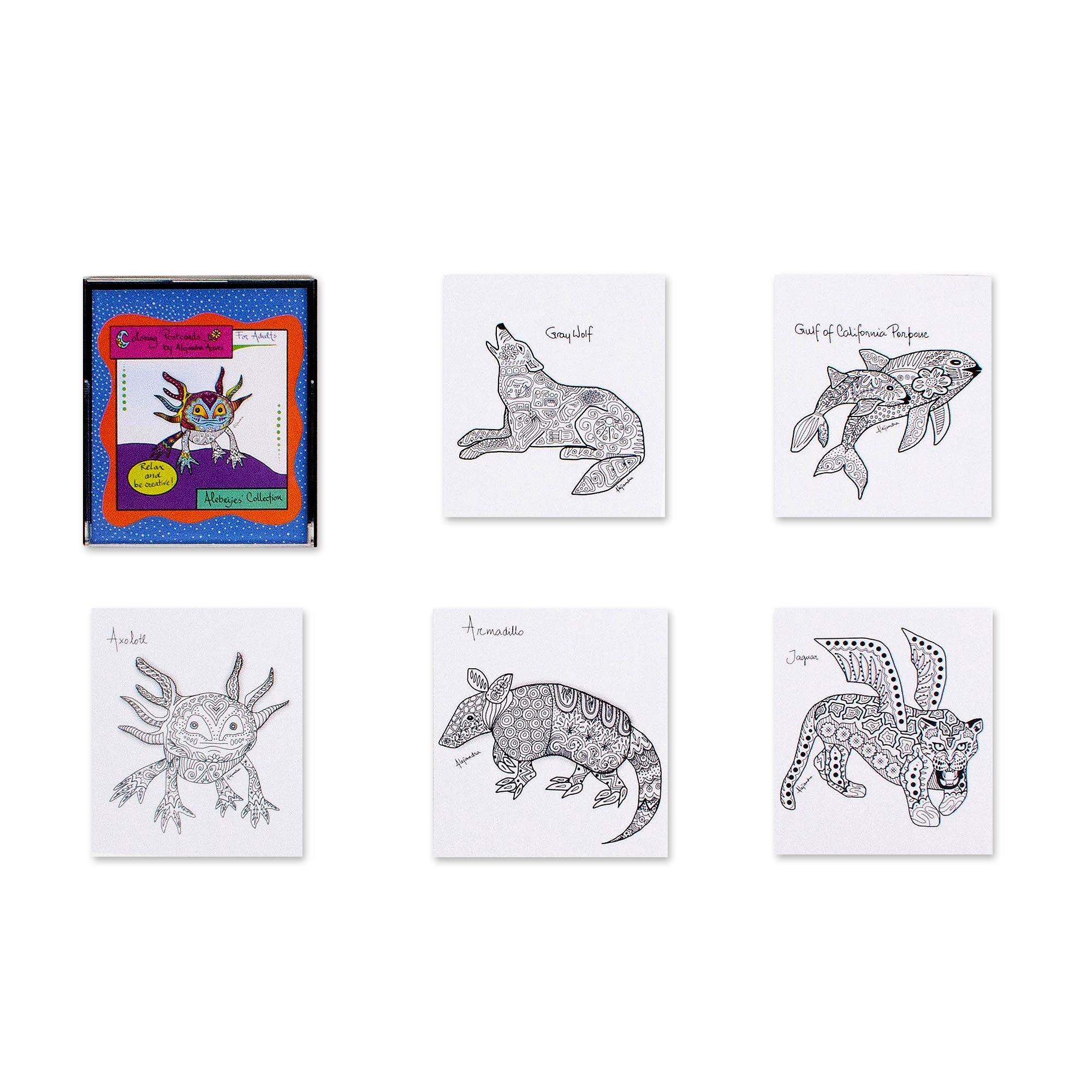 Gift Idea 10 Coloring Postcards of Mexican Animal Alebrijes - Alebrije ...