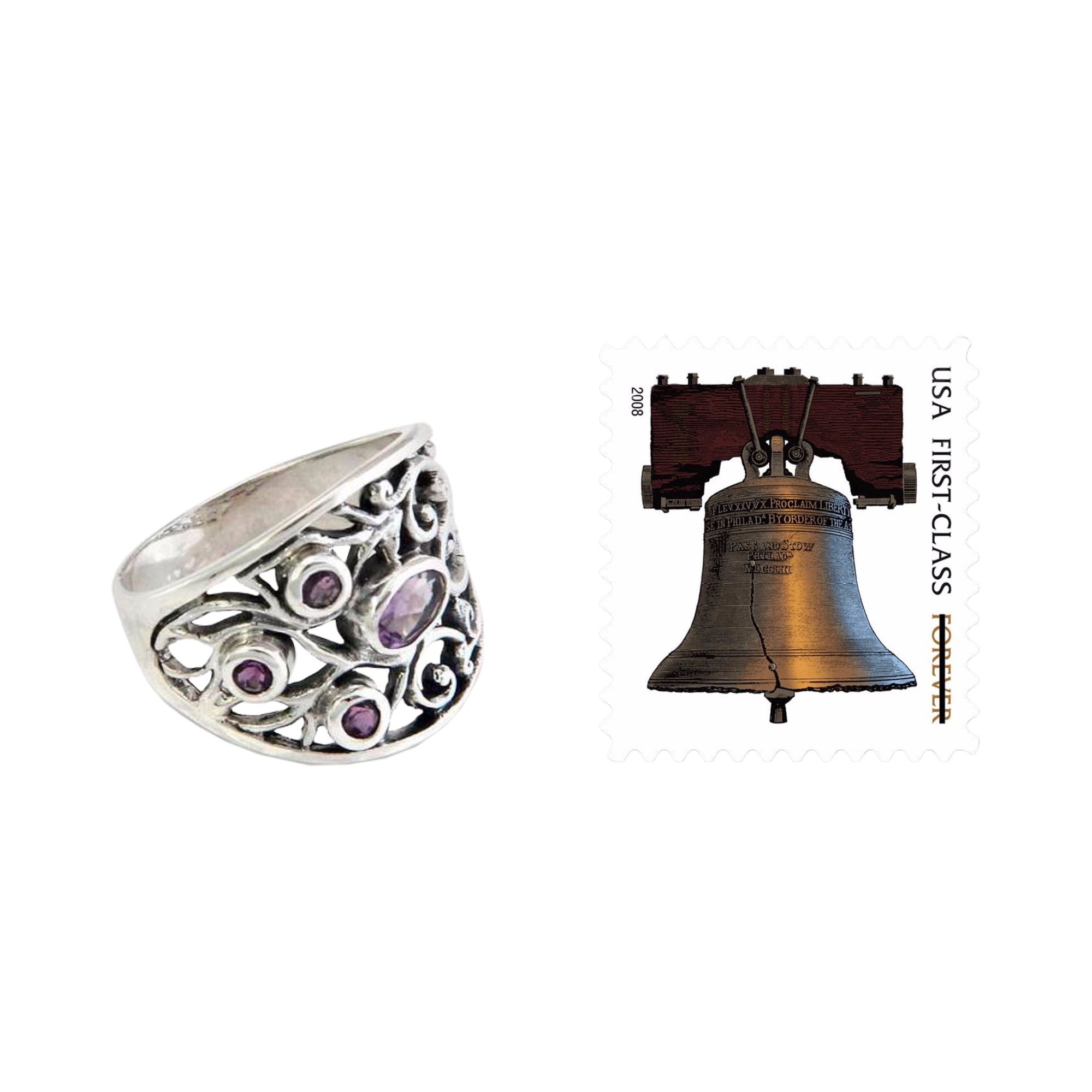 Handcrafted Amethyst and Silver Ring - Tree of Destiny – GlobeIn