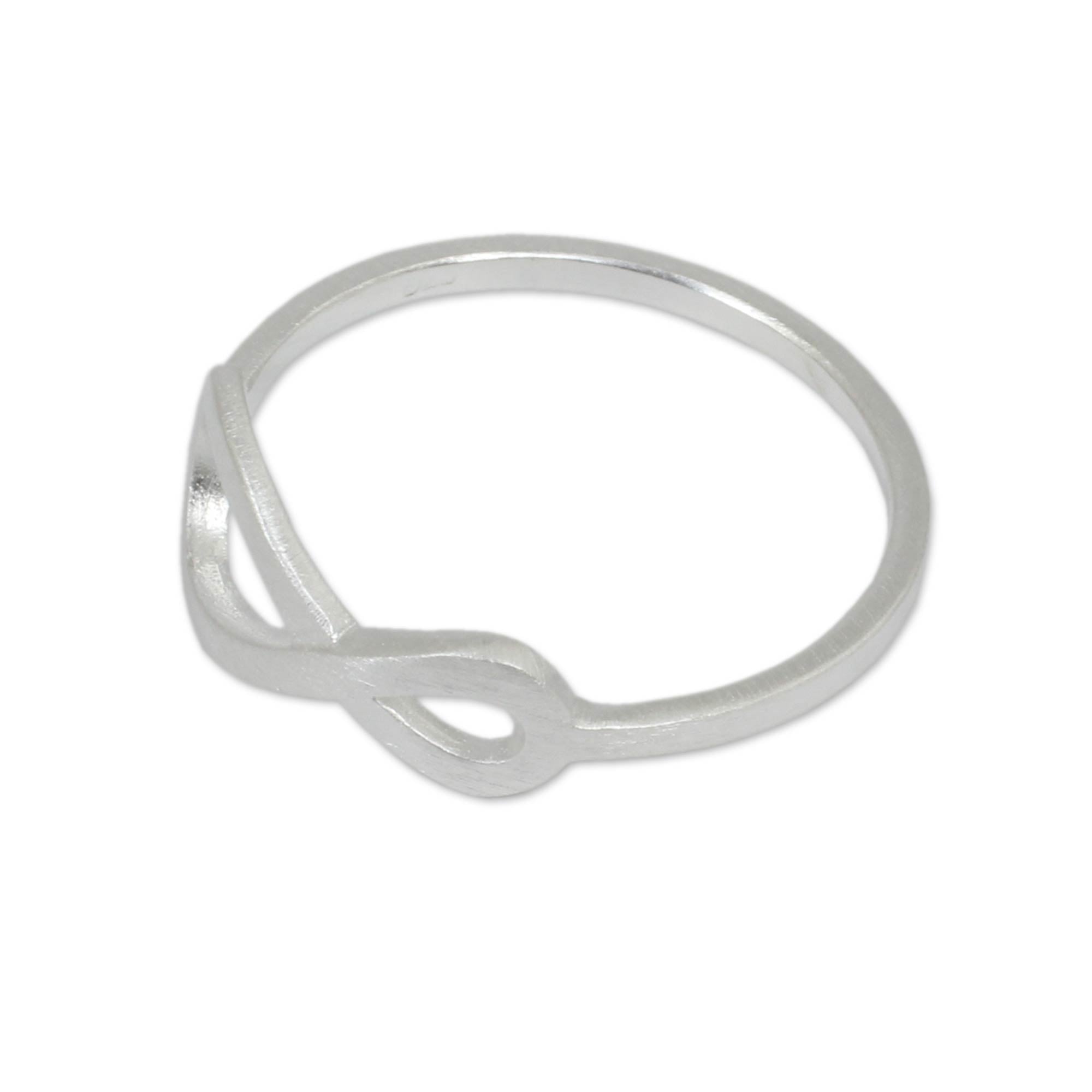 Women's Brushed Sterling Silver Infinity Symbol Ring - Into Infinity ...