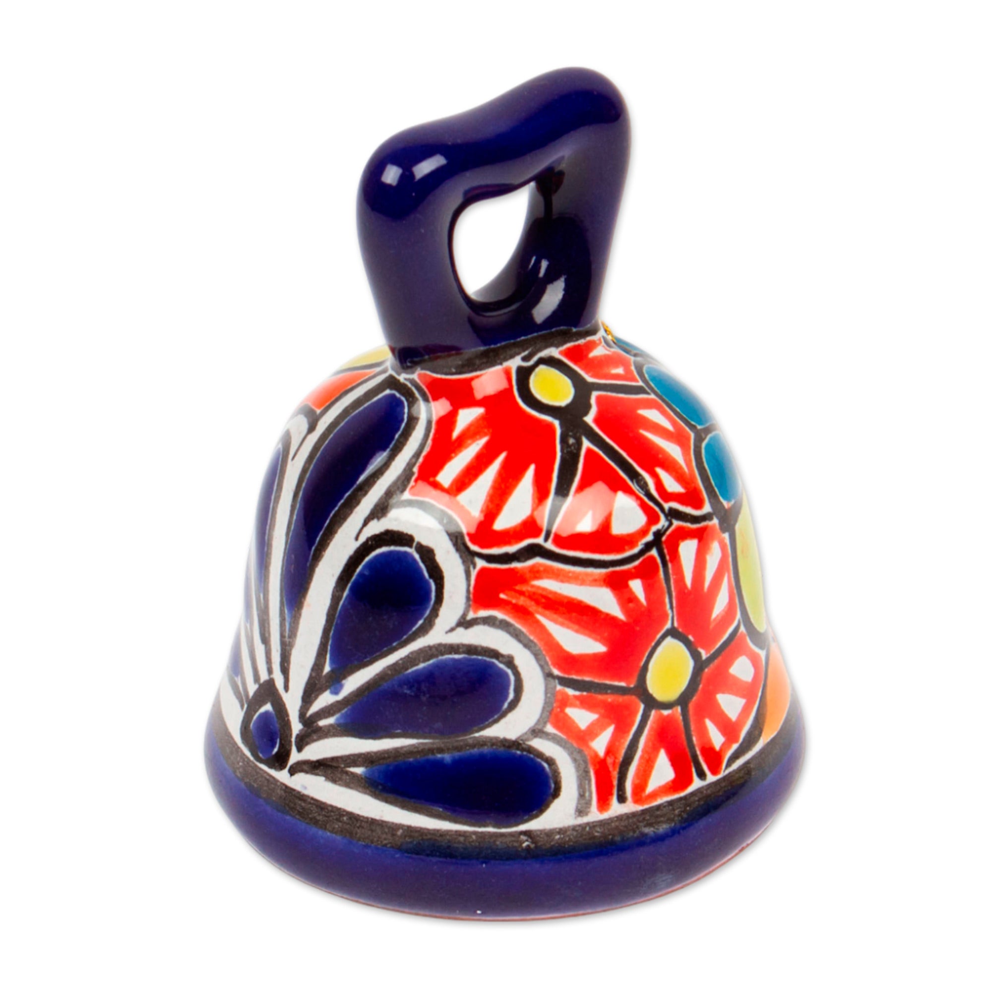 Hand-Painted Talavera-Style Ceramic Bell from Mexico - Ringing Talaver ...