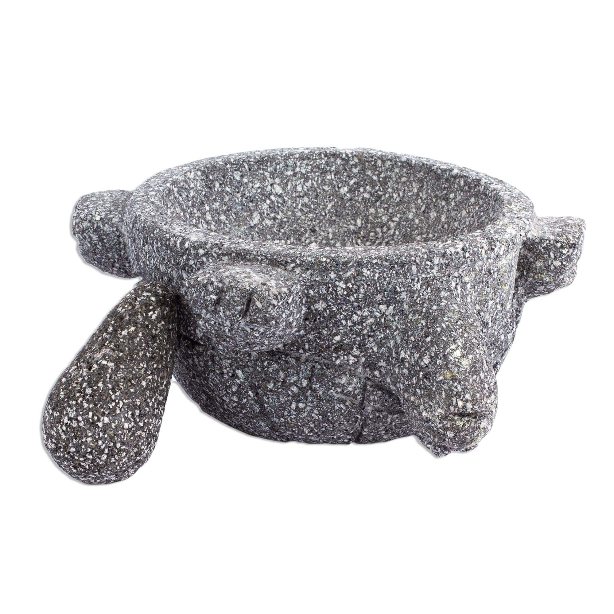 Basalt Mortar and Pestle in a Tortoise Shape - Tortoise Tradition – GlobeIn