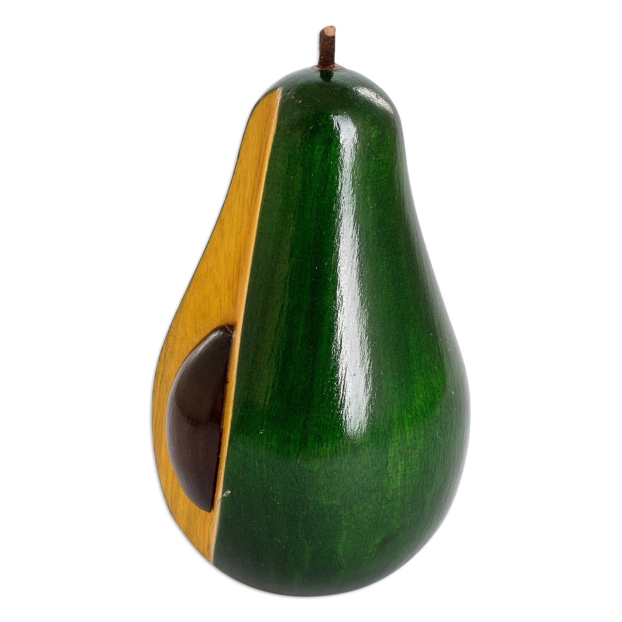Hand-Painted Cypress Wood Avocado Figurine from Guatemala - This Land ...