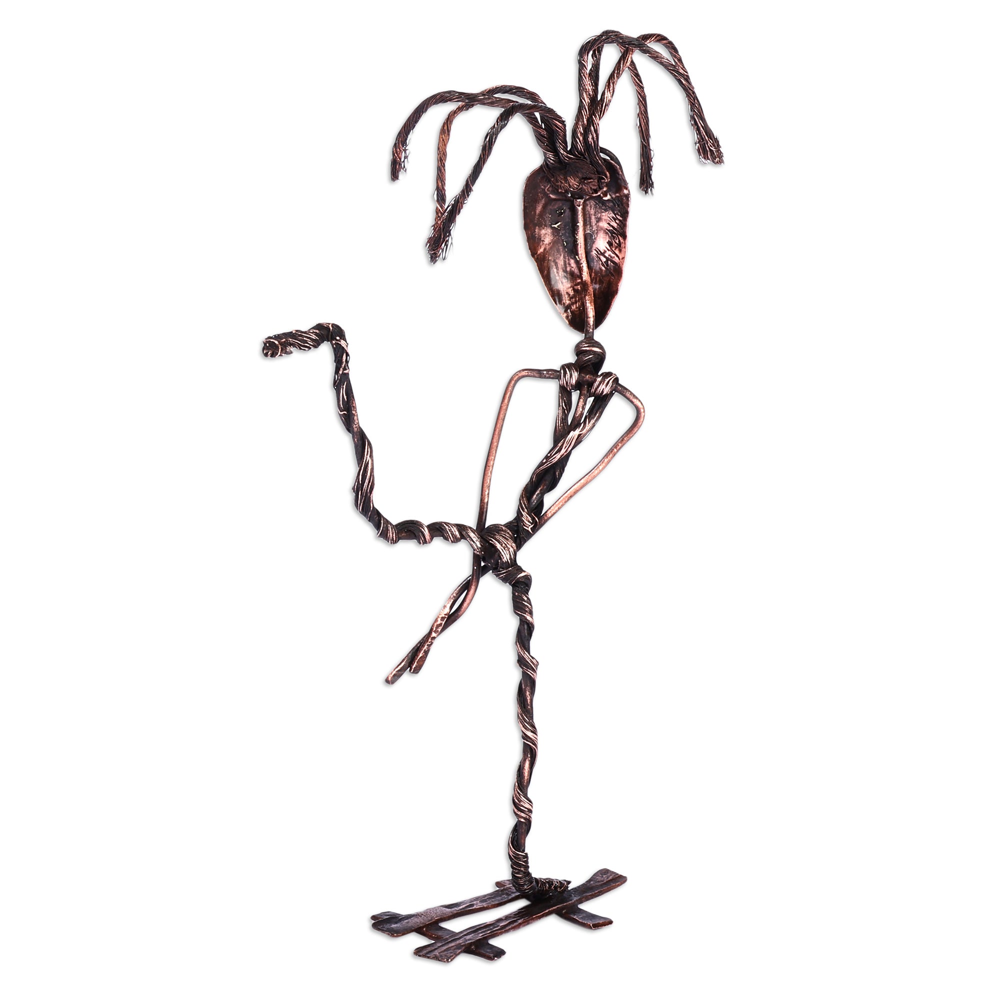 Handmade Surrealist Oxidized Copper Sculpture of Curious Man - Searchi ...