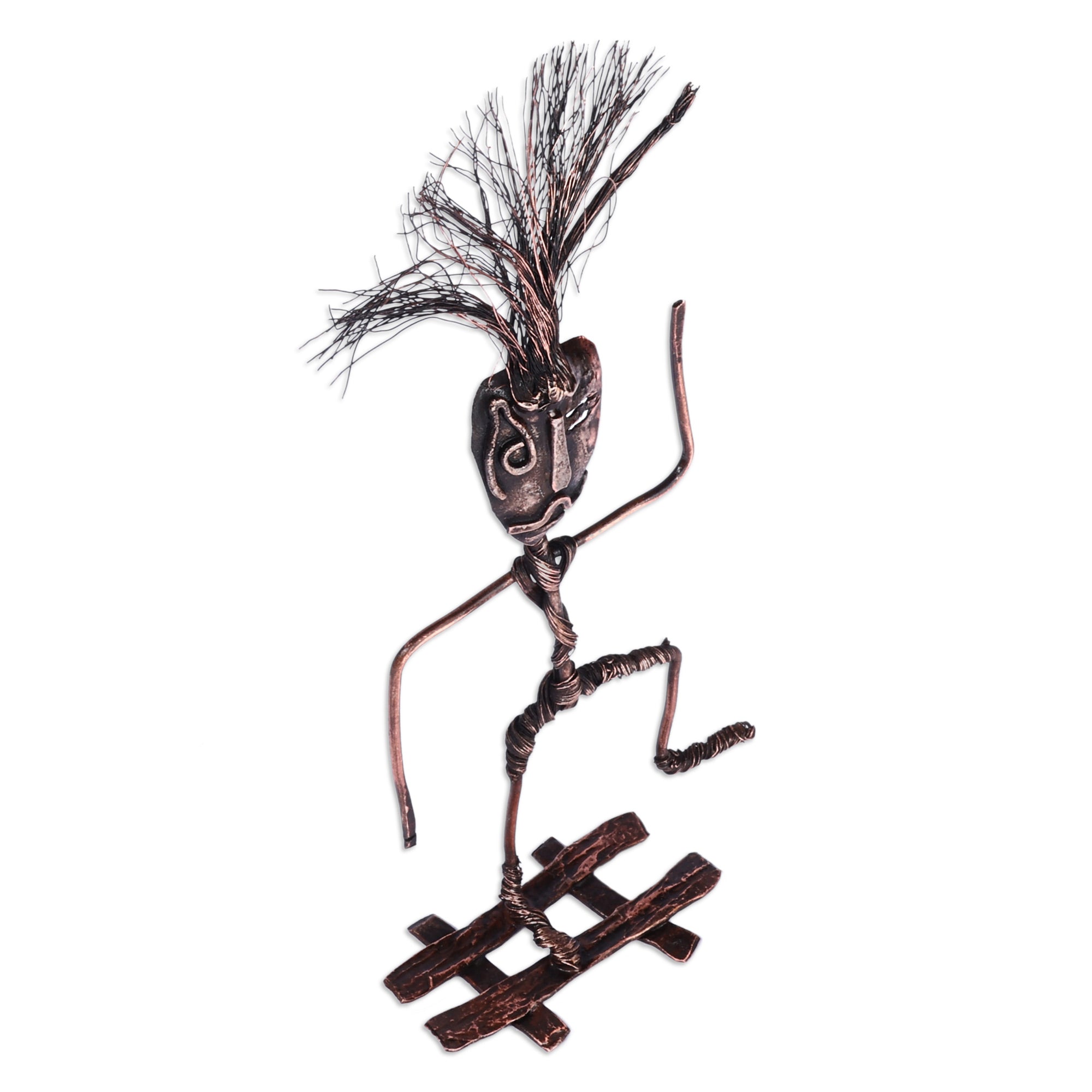 Surrealist Oxidized Copper Sculpture of Dancing Man - Dance Now – GlobeIn