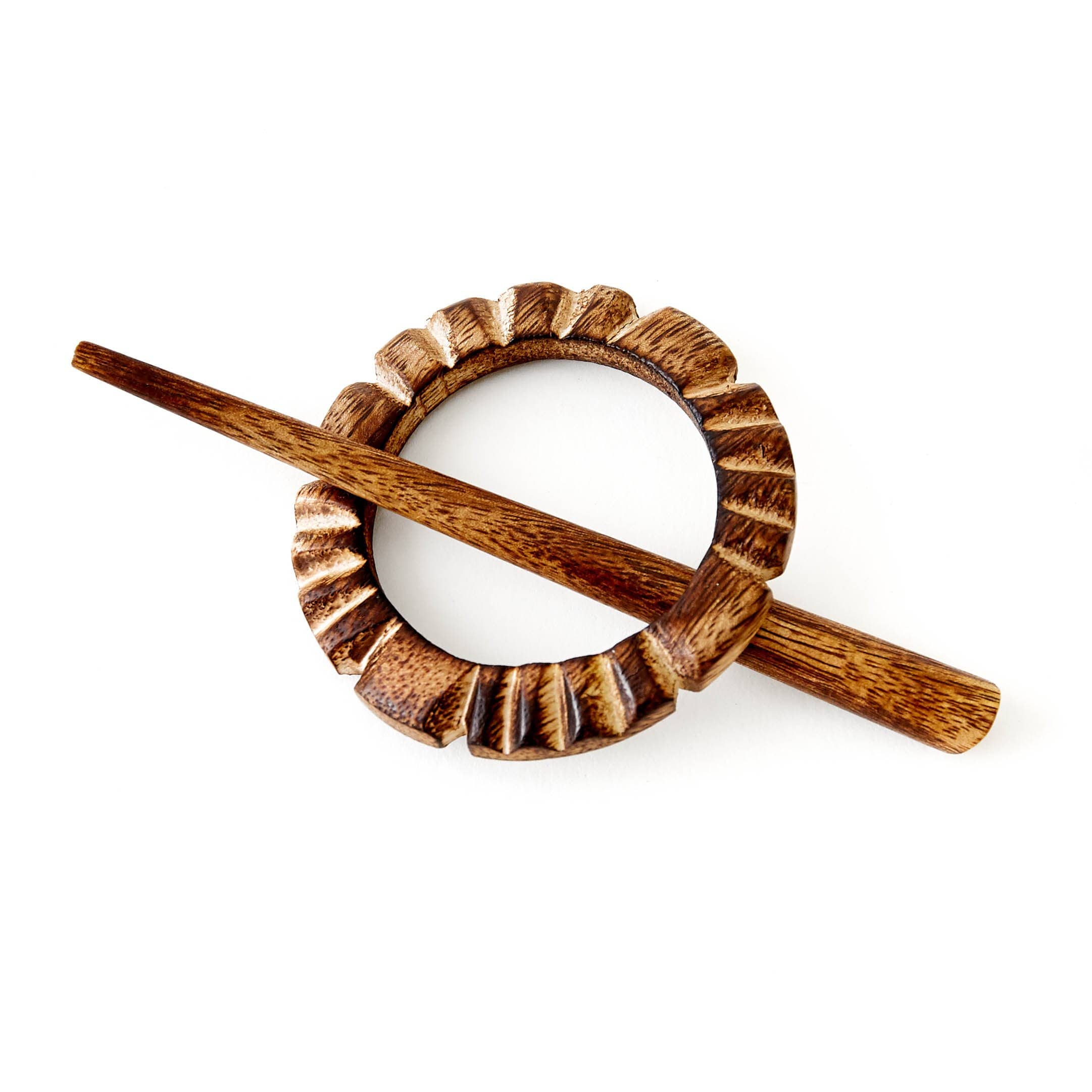 Wooden Circular Hair Pin – GlobeIn