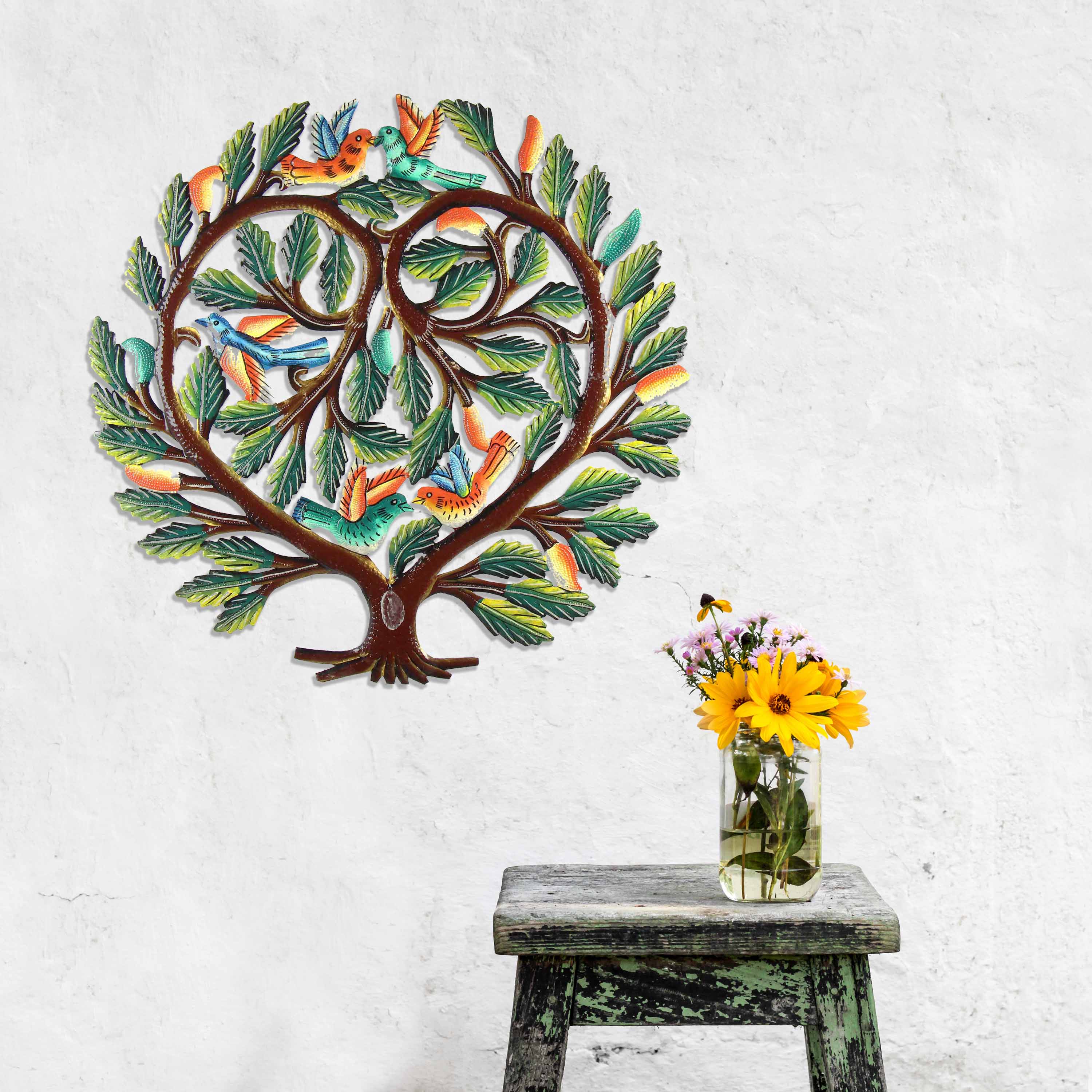 24 inch Painted Tree of Life Heart – GlobeIn