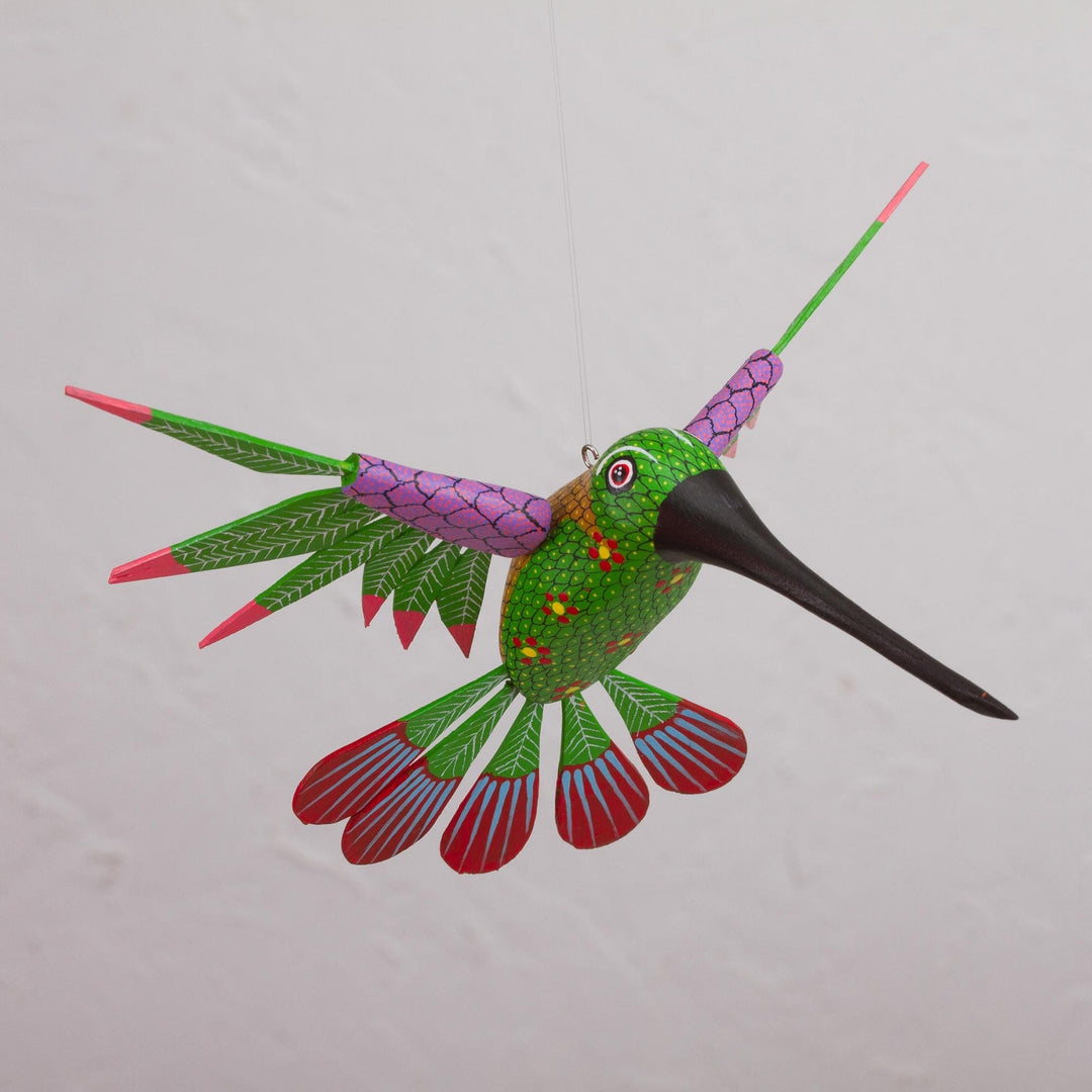 Hummingbird Alebrije Home Accent Hand Crafted in Oaxaca - Vibrant Humm ...