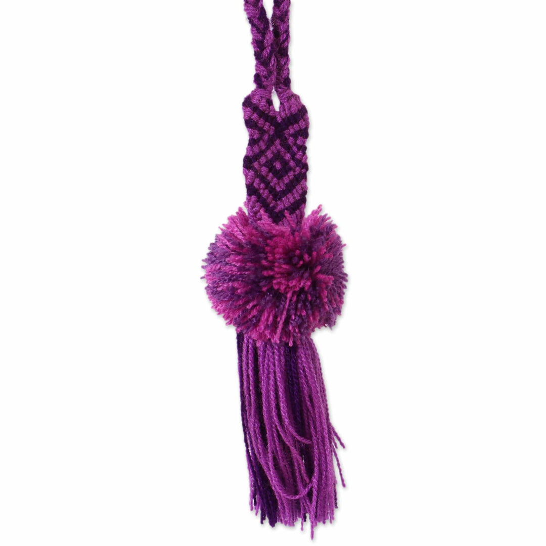 Handcrafted Purple Cotton Pompom Tassels (Set of 4) - Very Berry – GlobeIn