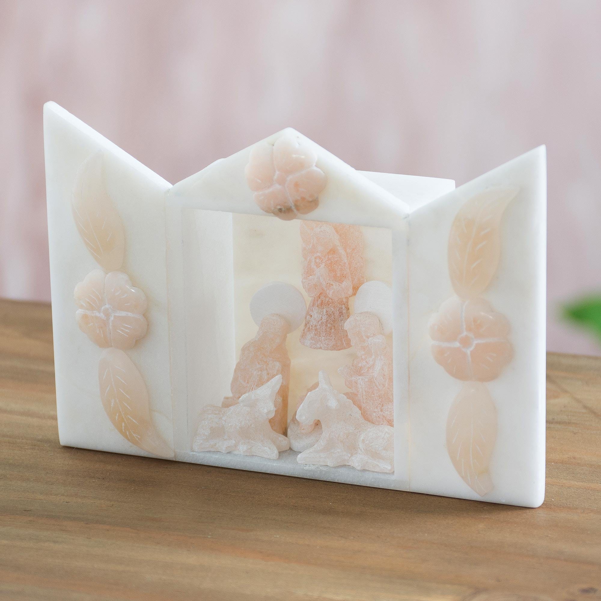 Alabaster Nativity Scene Sculpture from Peru - Nativity of the Earth ...