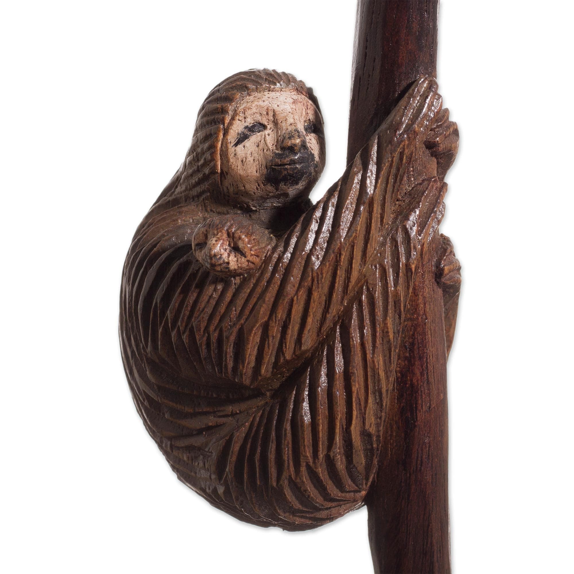 Cedar Wood Mother Sloth Sculpture - Mother Sloth – GlobeIn