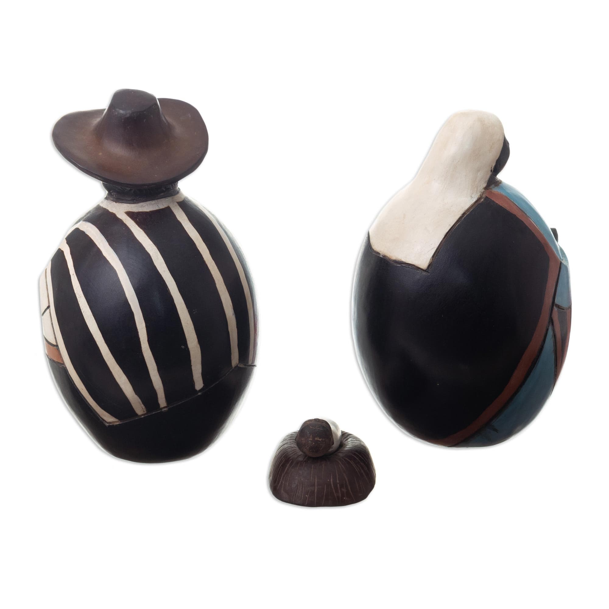 Artisan Crafted 3 Piece Chulucanas Ceramic Nativity Scene - Christmas ...