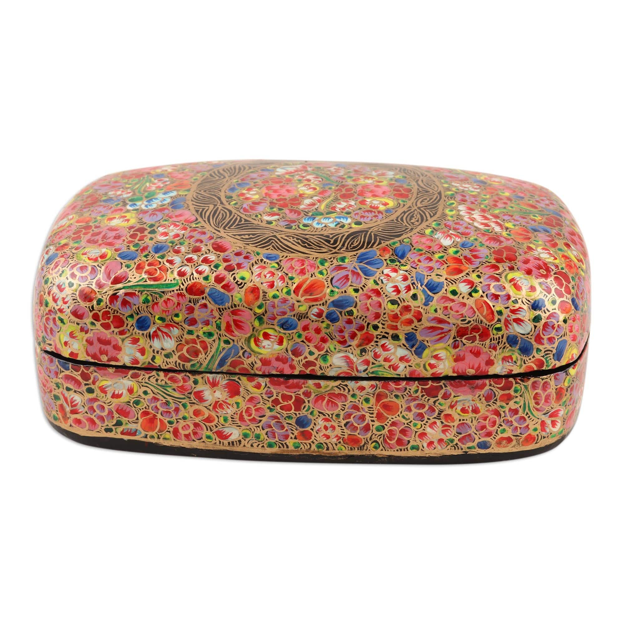 Hand Made Decorative Papier Mache Box from India - Kashmir Cheer in Ra ...