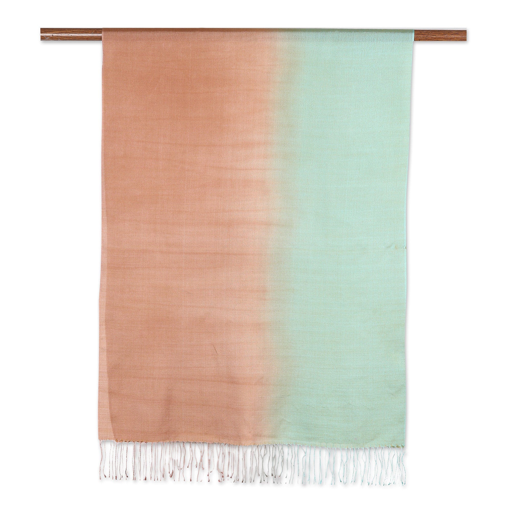 Silk Blend Multicolor Shawl with Fringes Crafted in - Magical Flare ...