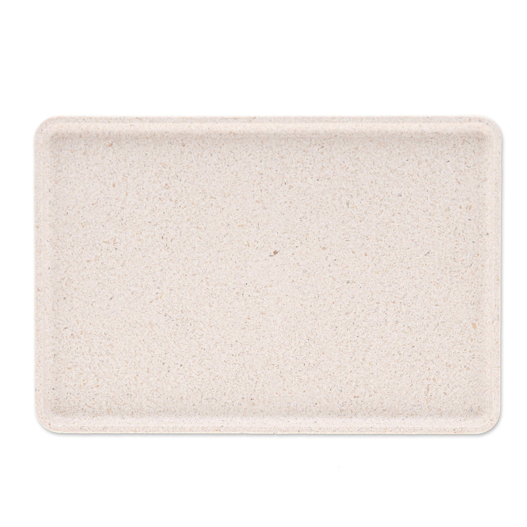 Ivory Geometric Recycled Rice Husk Bio-Composite Tray - Ivory Corners ...