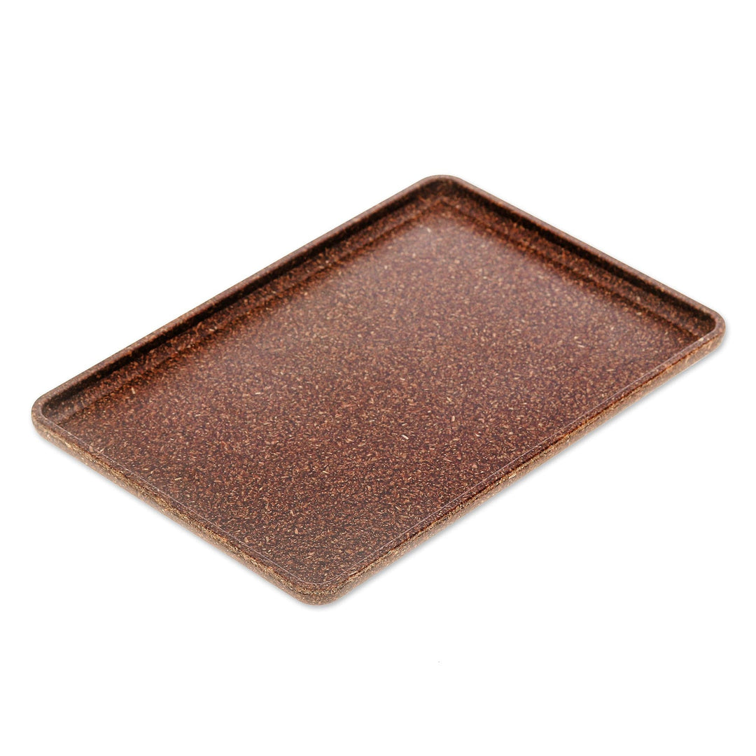 Brown Geometric Recycled Rice Husk Bio-Composite Tray - Brown Corners ...