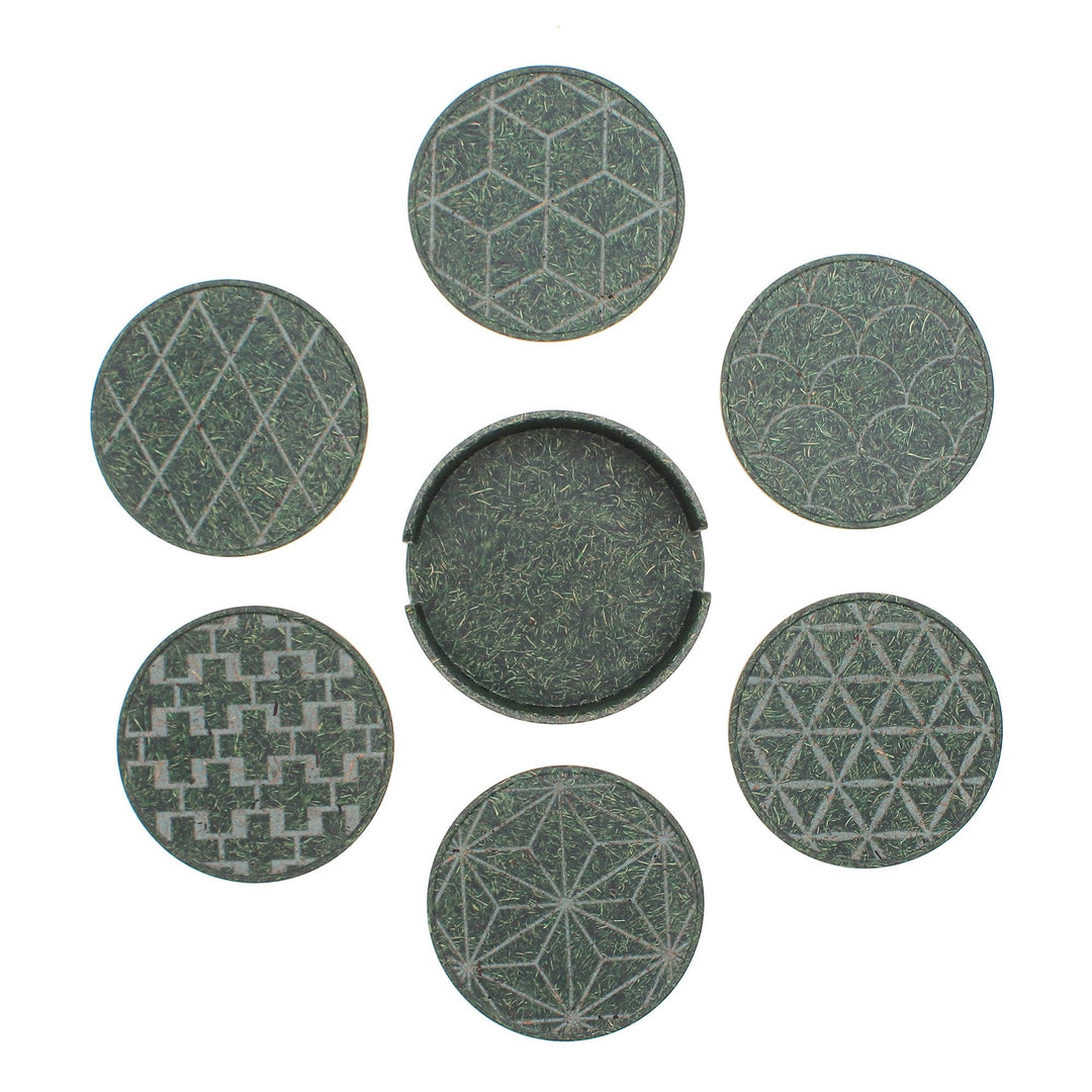 Set of 6 Loden Recycled Coconut Fiber Bio-Composite Coasters - Loden I ...