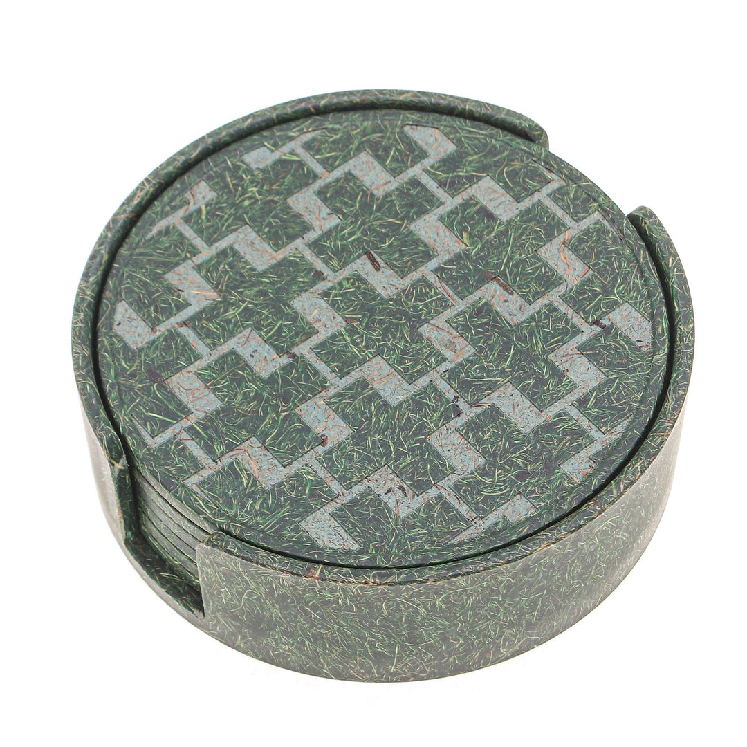 Set of 6 Loden Recycled Coconut Fiber Bio-Composite Coasters - Loden I ...