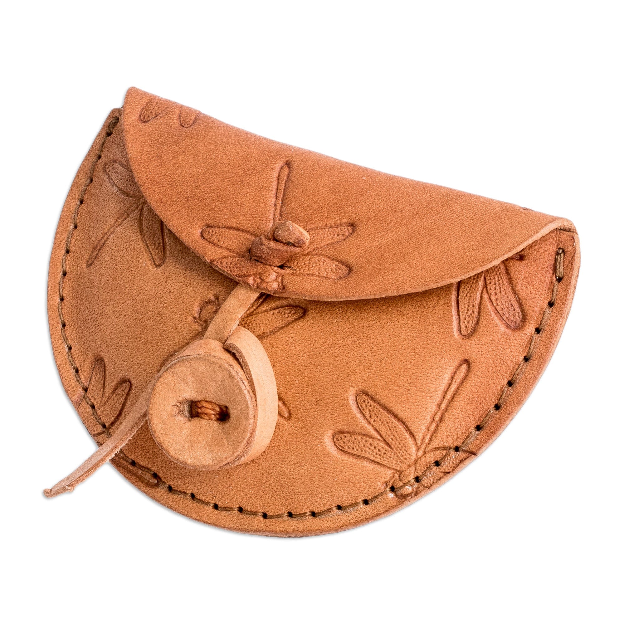 Handcrafted Leather Headphone Case with Dragonfly Motifs - Dragonfly ...