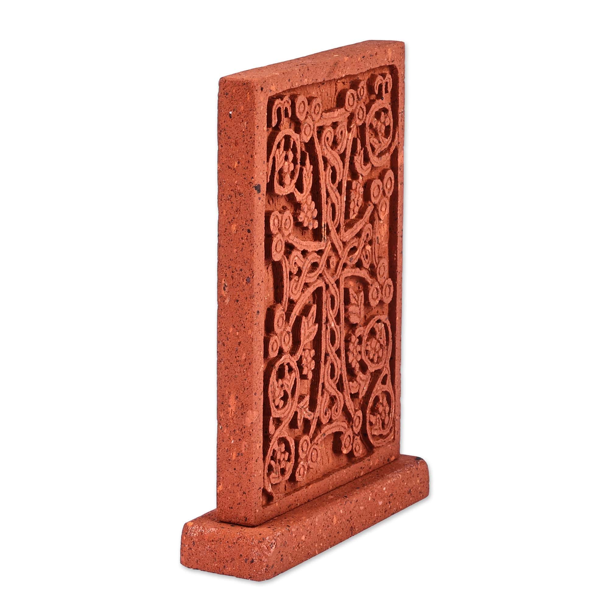Handmade Traditional Cross-Themed Tuff Stone Stela Sculpture - Faith A ...