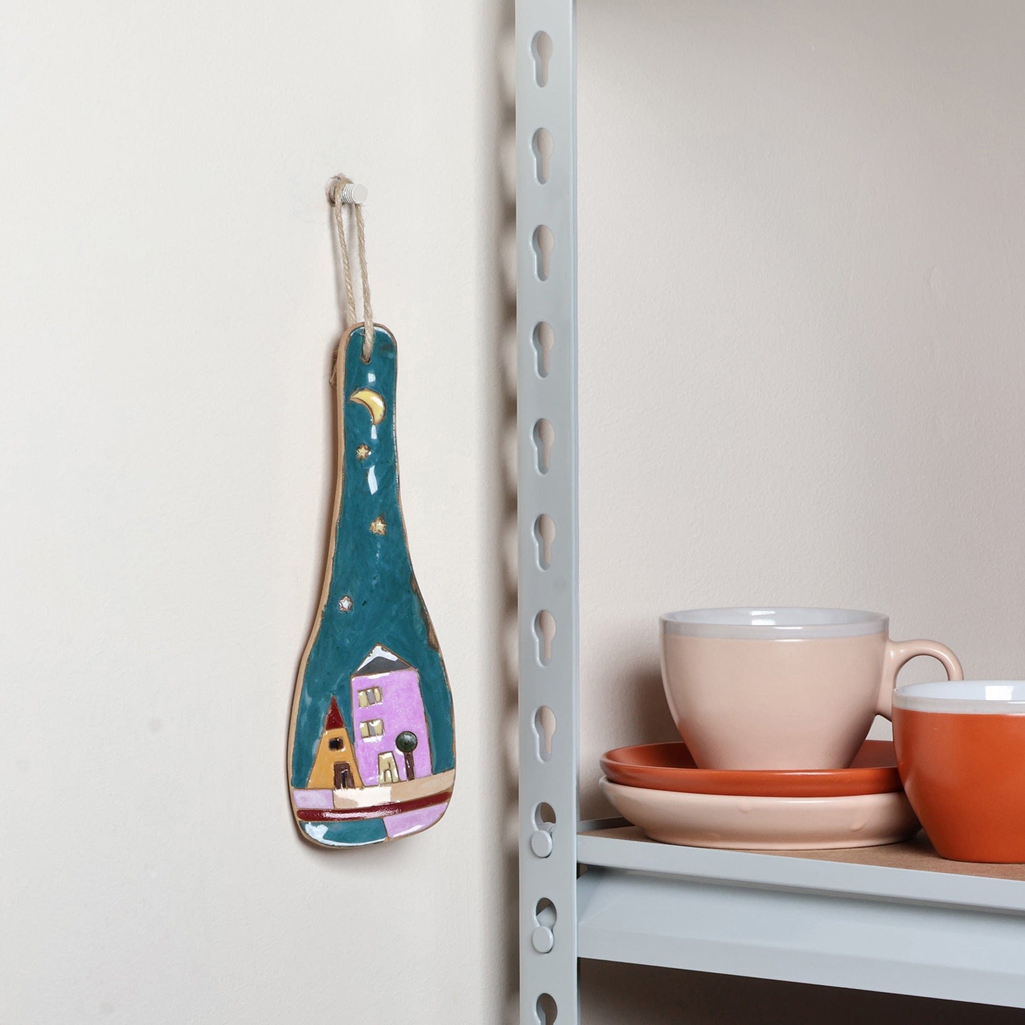 Handcrafted Teal Ceramic Spoon Rest in a Glazed Finish - Teal Metropol ...