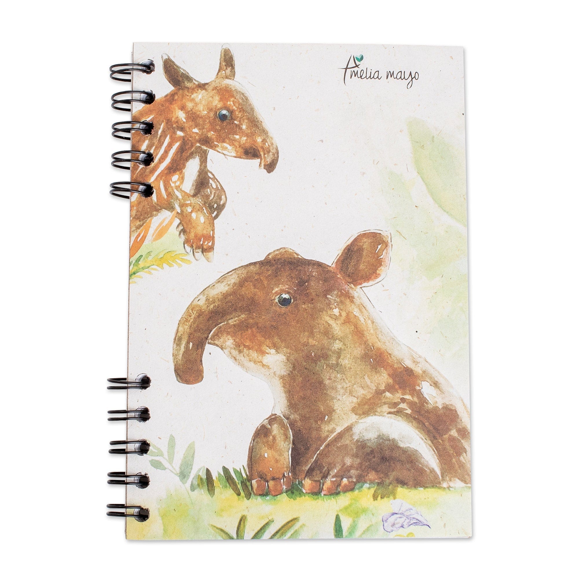 Tapir-Themed Art Print Recycled Paper Journal with 70 Pages - Tapir Jo ...