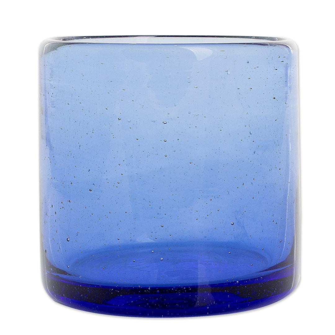 Eco-Friendly Handblown Recycled Blue Juice Glasses (Pair) - Profound B ...