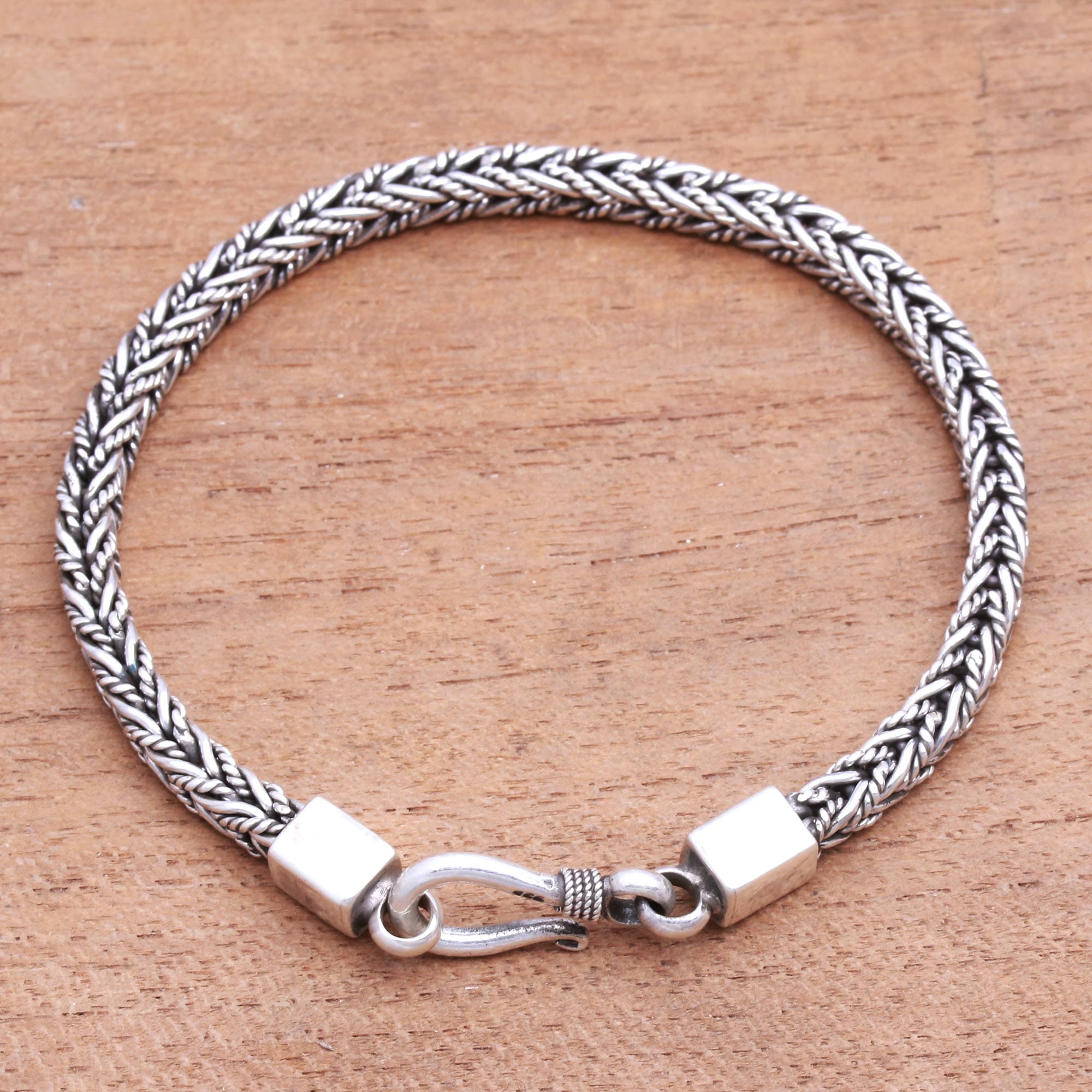 Sterling Silver Foxtail Chain Bracelet - Foxtail Rope – GlobeIn