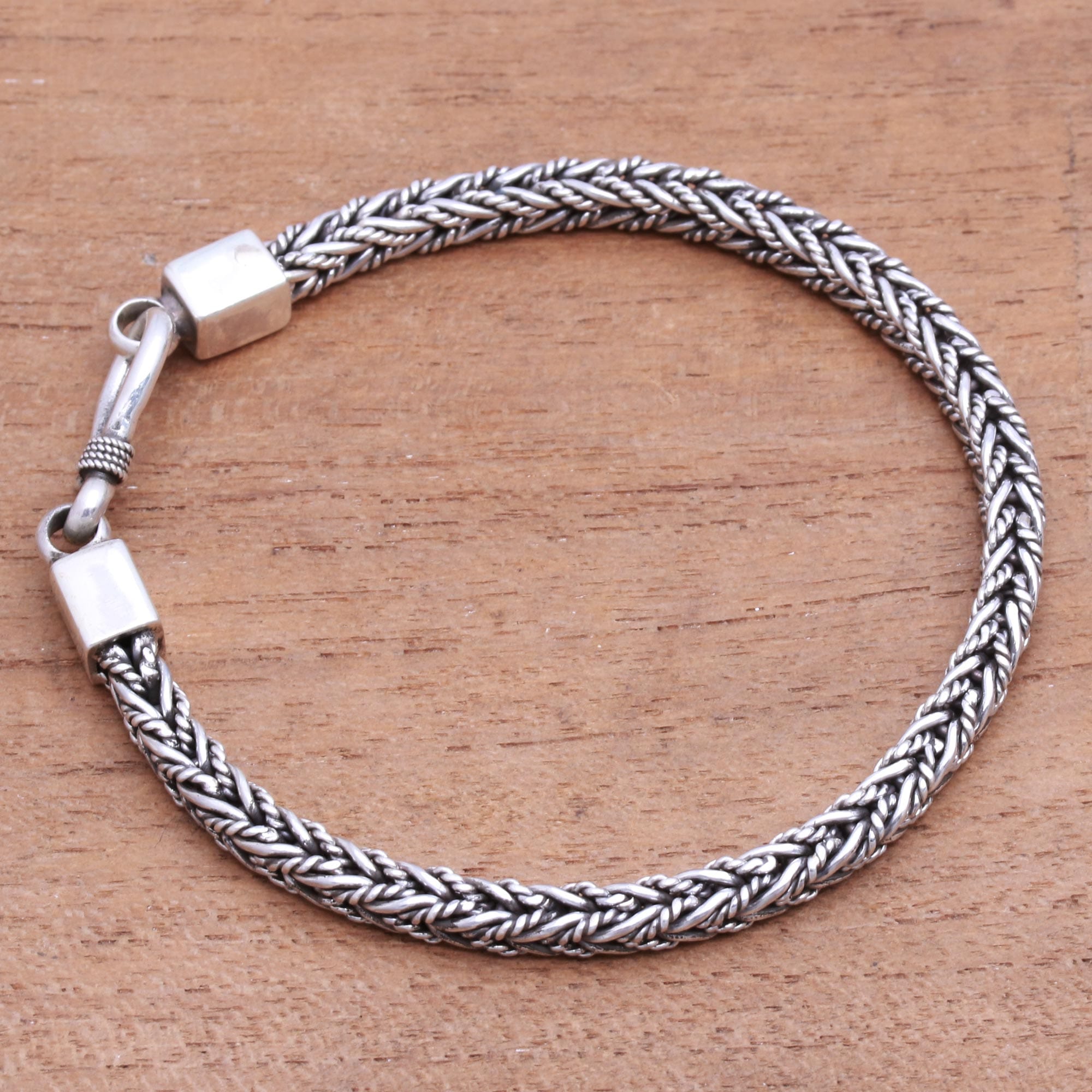 Sterling Silver Foxtail Chain Bracelet - Foxtail Rope – GlobeIn