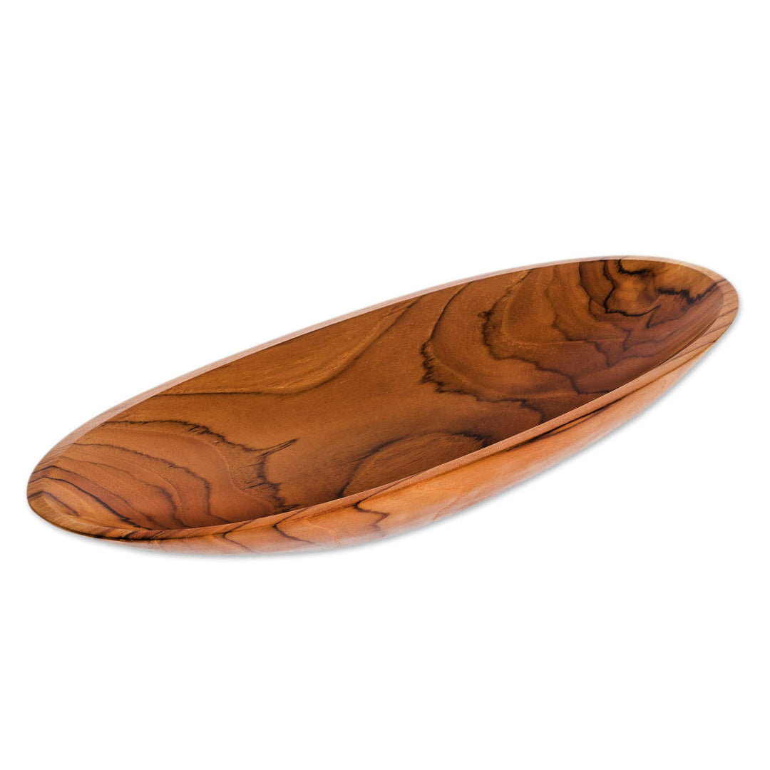 Handcrafted Teak Wood Centerpiece from Costa Rica - Beautiful Grain ...