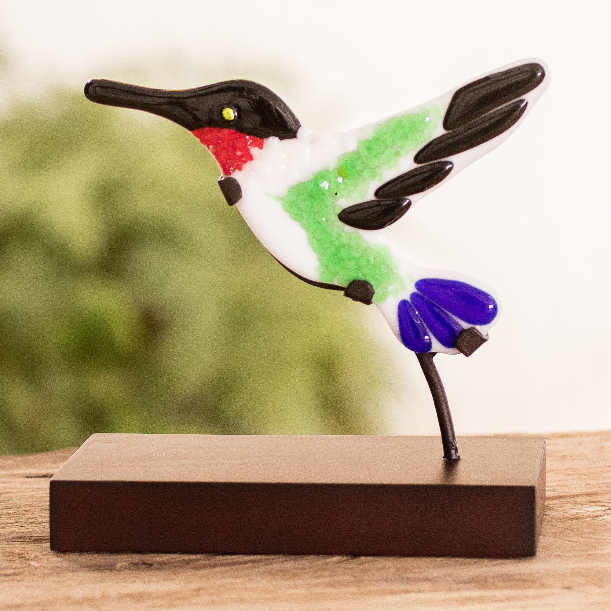 Art Glass Hummingbird Sculpture from El Salvador - Sweet Hummingbird ...