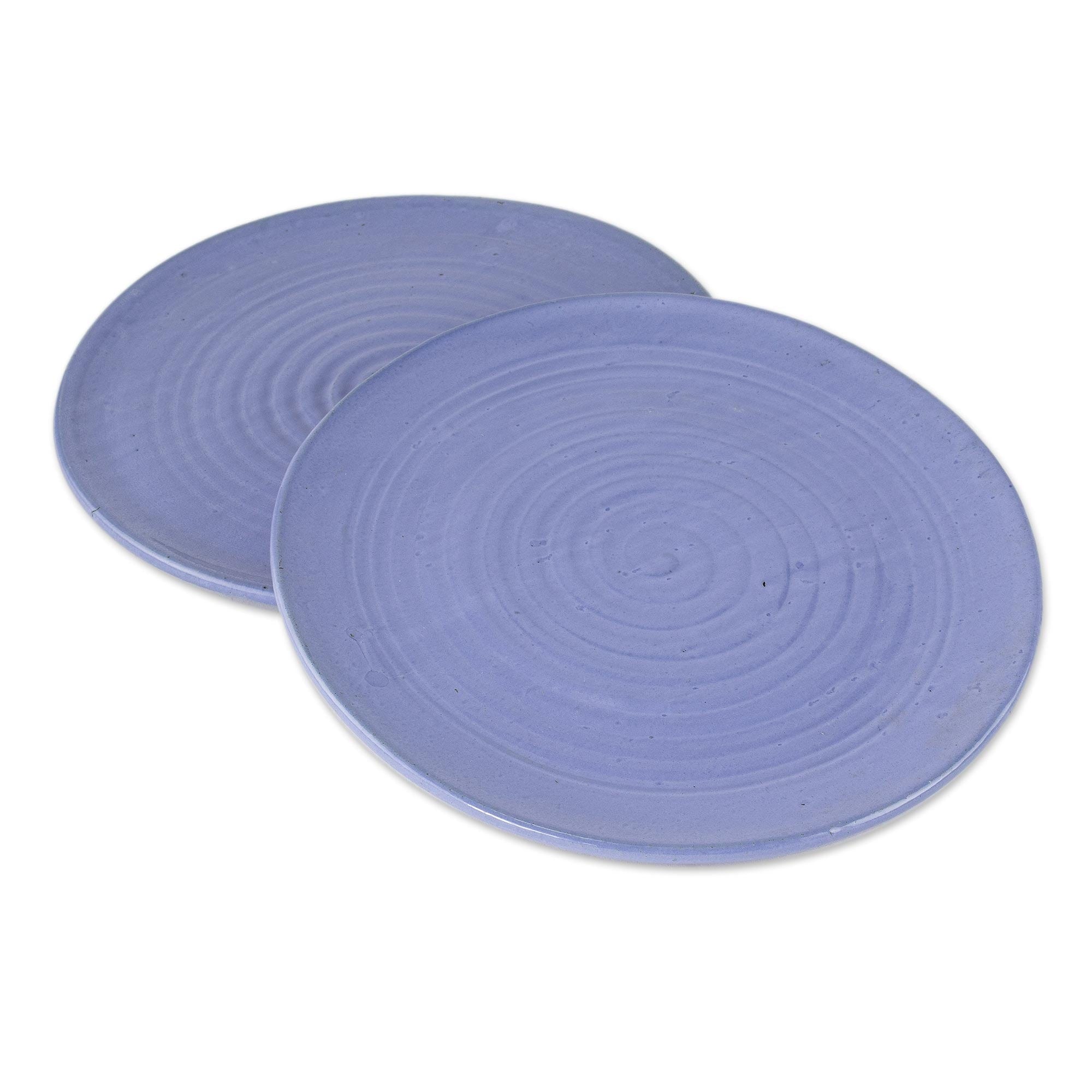 Periwinkle Ceramic Plates from Honduras (Pair) - Dinner with Family ...