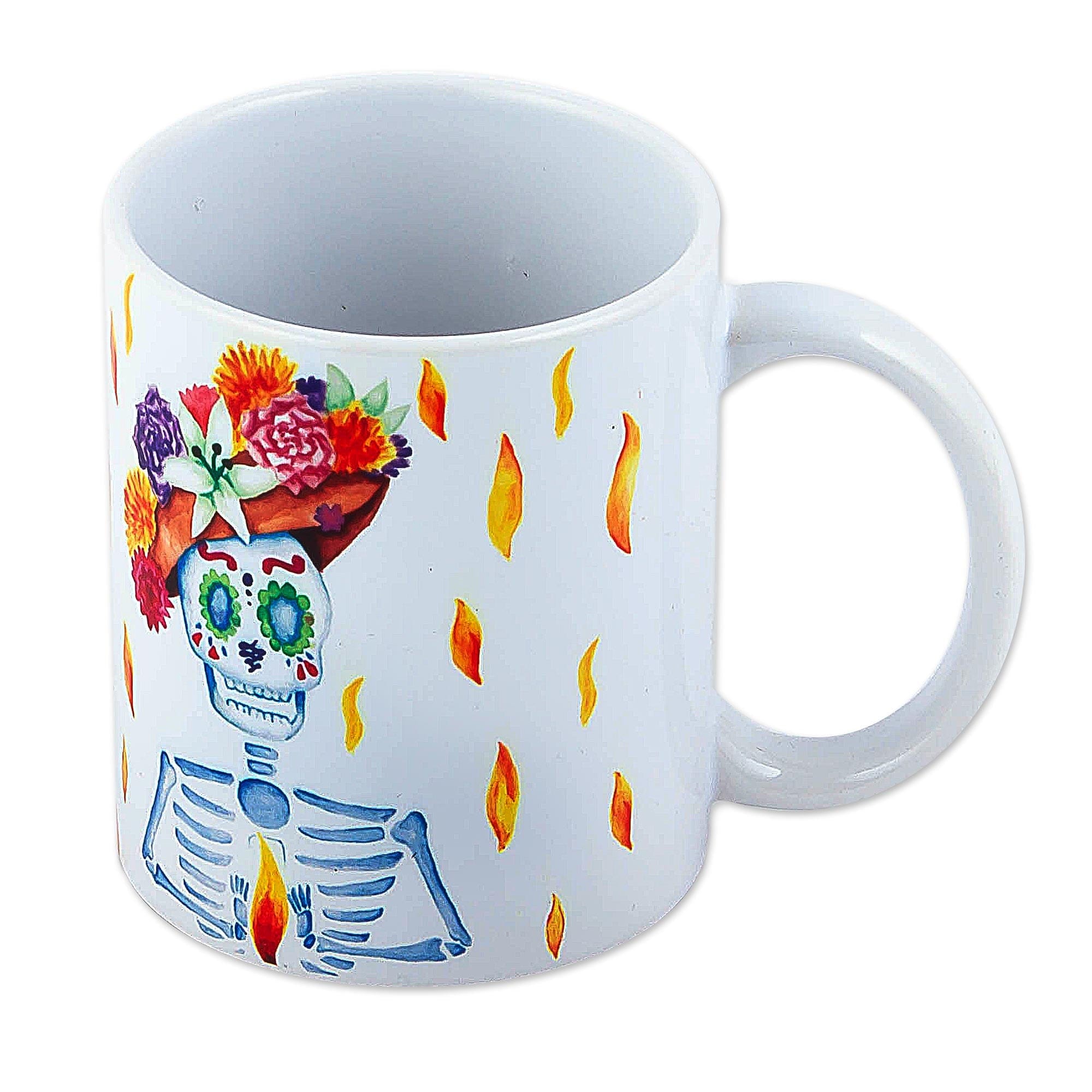 Artwork Printed Ceramic Coffee Cup with Catrina Image - To the Light ...